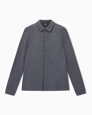 Giorgio Armani Shirt Cashmere Interlock Jersey Regular Fit - Grey