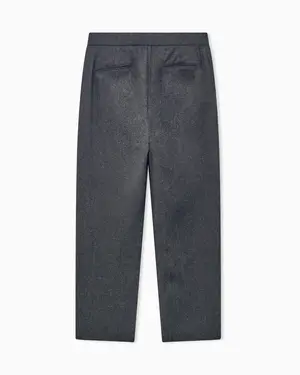 Giorgio Armani Trouser Cashmere Regular Fit Solid Stretch Drap - Grey