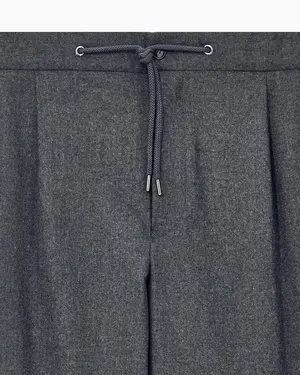 Giorgio Armani Trouser Cashmere Regular Fit Solid Stretch Drap - Grey