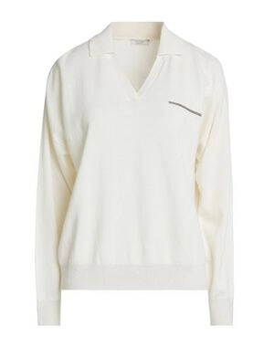 Peserico Sweater Size Cashmere, Viscose, Metal Fiber - White
