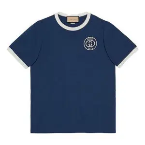 Gucci Cotton Jersey T-shirt With Embroidery - Blue