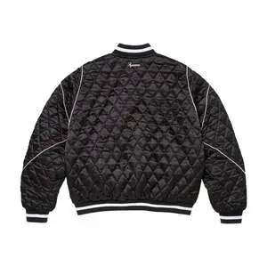 Supreme X Champion Fw26 Quilted Satin Varsity Jacket