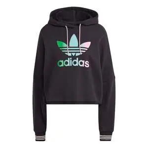 Adidas Adicolor 70s Cropped Hoodie - Black