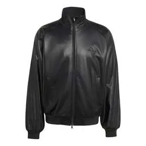 Adidas Stadium Loose Fit Fake Leather Track Jacket Asia Sizing