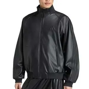 Adidas Stadium Loose Fit Fake Leather Track Jacket Asia Sizing