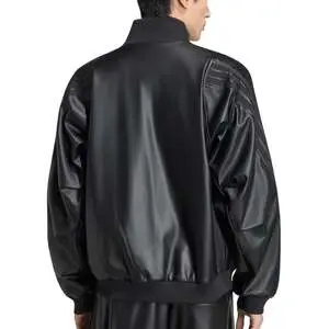 Adidas Stadium Loose Fit Fake Leather Track Jacket Asia Sizing
