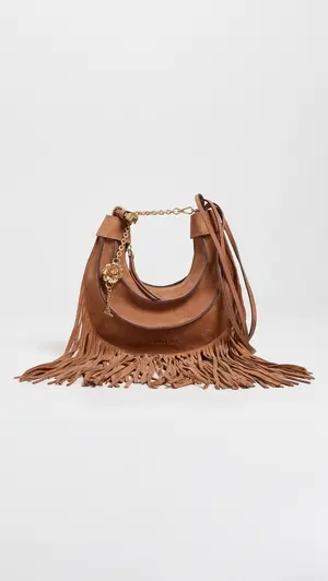 Farm Rio Suede Hobo Large Fringes Banana Bag