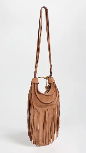 Farm Rio Suede Hobo Large Fringes Banana Bag