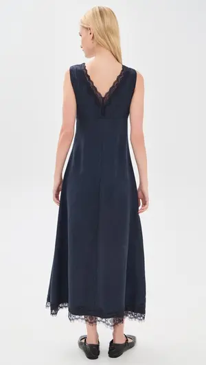 Moon River Lace Insert Midi Dress