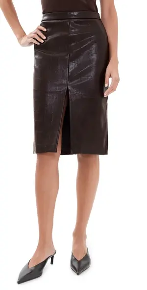 Bardot Rheba Faux Leather Skirt - Deep Plum