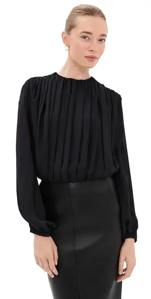 Simkhai Frida Silk Blouse - Black