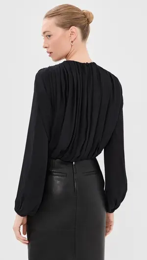 Simkhai Frida Silk Blouse - Black