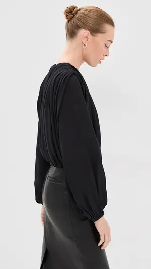 Simkhai Frida Silk Blouse - Black