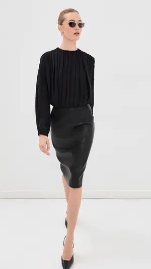 Simkhai Frida Silk Blouse - Black