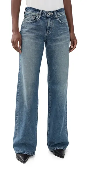 Moussy Vintage Missouri Wide Low Jeans - Blue