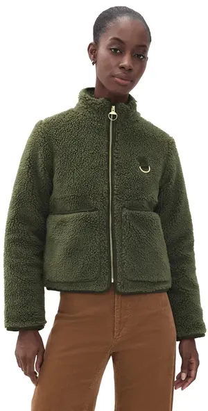 Barbour Elenora Casual Sherpa Jacket - Olive