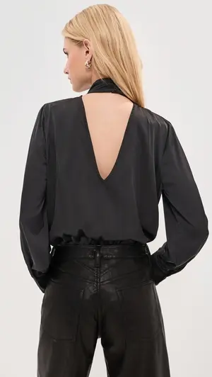 LE BOP Zaza Thong Bodysuit - Black