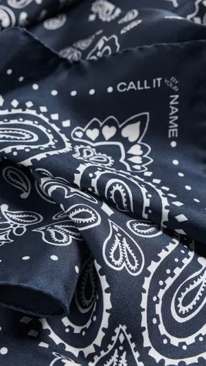 CALL IT BY YOUR NAME Silk Bandana Small - Navy