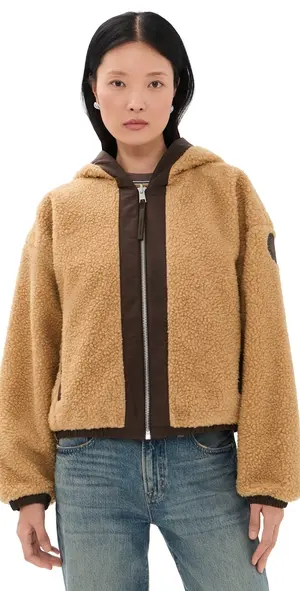 Canada Goose Alberni Reversible Fleece Bomber - Ecru Beige/terra