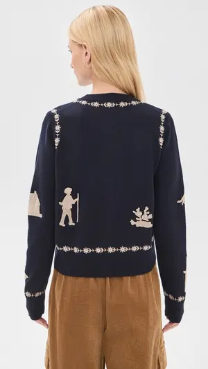 Sea Margeurite Lace Patch Cardigan