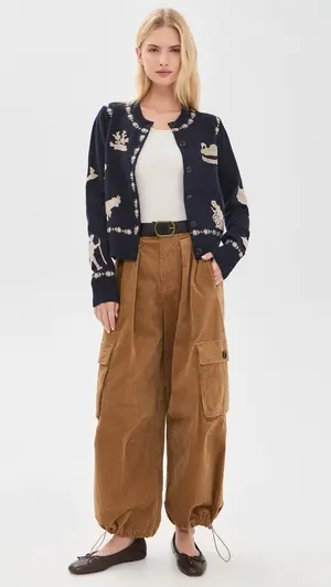 Sea Margeurite Lace Patch Cardigan