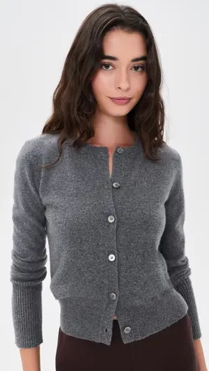LA LIGNE Solid Lean Lines Cashmere Cardigan