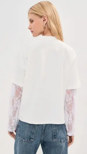 LE BOP Lucy Double Lace Tee - White