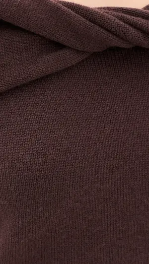 Simkhai Cambria Long Sleeve Off Shoulder Top - Chocolate