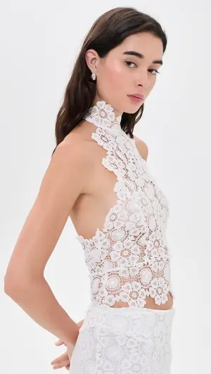 Lioness Trophy Halter Top - Porcelain