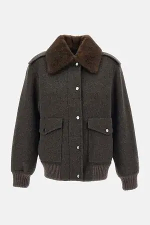 PAROSH Giubbotto Bomber Pilot In Lana - Marrone