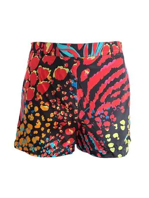 ANY OLD IRON Black / Red Neon Animal Shorts