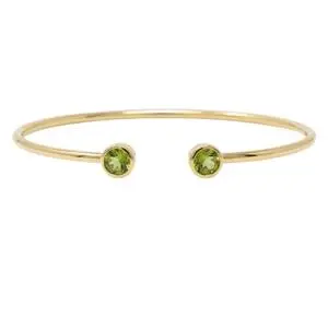HARFI Vermeil Dainty Peridot August Birthstone Bangle
