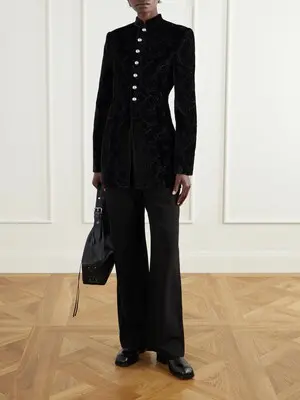 ANN DEMEULEMEESTER Yana Paisely-embroidered Velvet Jacket