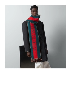 Gucci Web Jacquard Fringed Edge Scarf