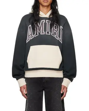 Amiri Logo Embroidered Tow-tone Hoodie