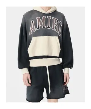 Amiri Logo Embroidered Tow-tone Hoodie