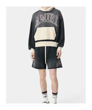 Amiri Logo Embroidered Tow-tone Hoodie