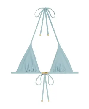 Celine Triomphe Triangle Top In Matte Jersey - Blue