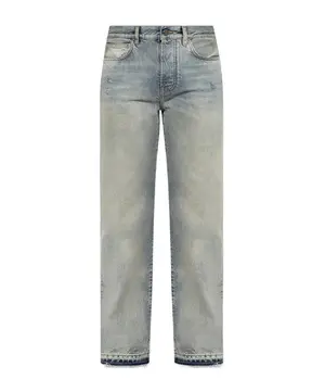 Amiri Vintage Effect Distressed Straight-leg Jeans