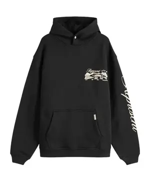 REPRESENT Snap-button Hooded Sweatshirt - Black