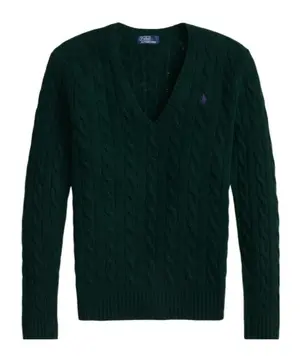 Polo Ralph Lauren Cable-knit V-neck Pullover - Green