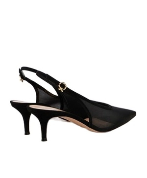 GIANVITO ROSSI Leather-trimmed Organza Slingback Pumps