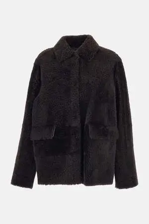 DESA 1972 Reversible Boxy Jacket In Shearling - Brown