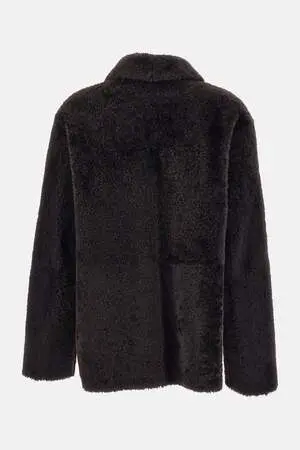 DESA 1972 Reversible Boxy Jacket In Shearling - Marrone
