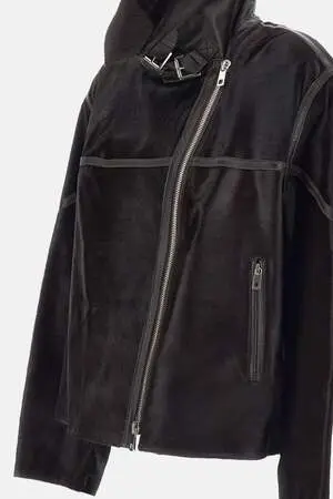 DESA 1972 Reversible Biker Jacket In Shearling - Marrone