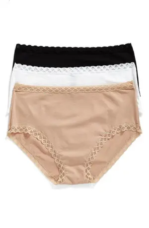 Natori 3-pack Cotton Full Briefs - Black/cafe/white