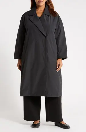 Eileen Fisher Padded Trench Coat - Black