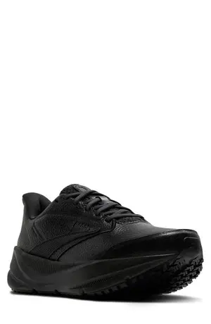 Brooks Ghost Max Slip Resistant Leather Walking Shoe Black/black