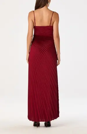 Astr The Label Paulette Pleated Maxi Dress