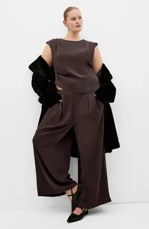 City Chic Jett Pleated Wide Leg Pants